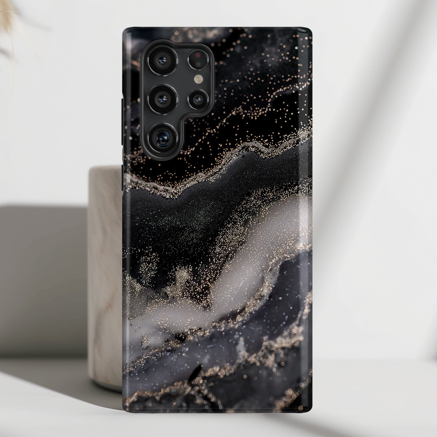 Black Marble Design Case for Galaxy S series Phones – SigCase