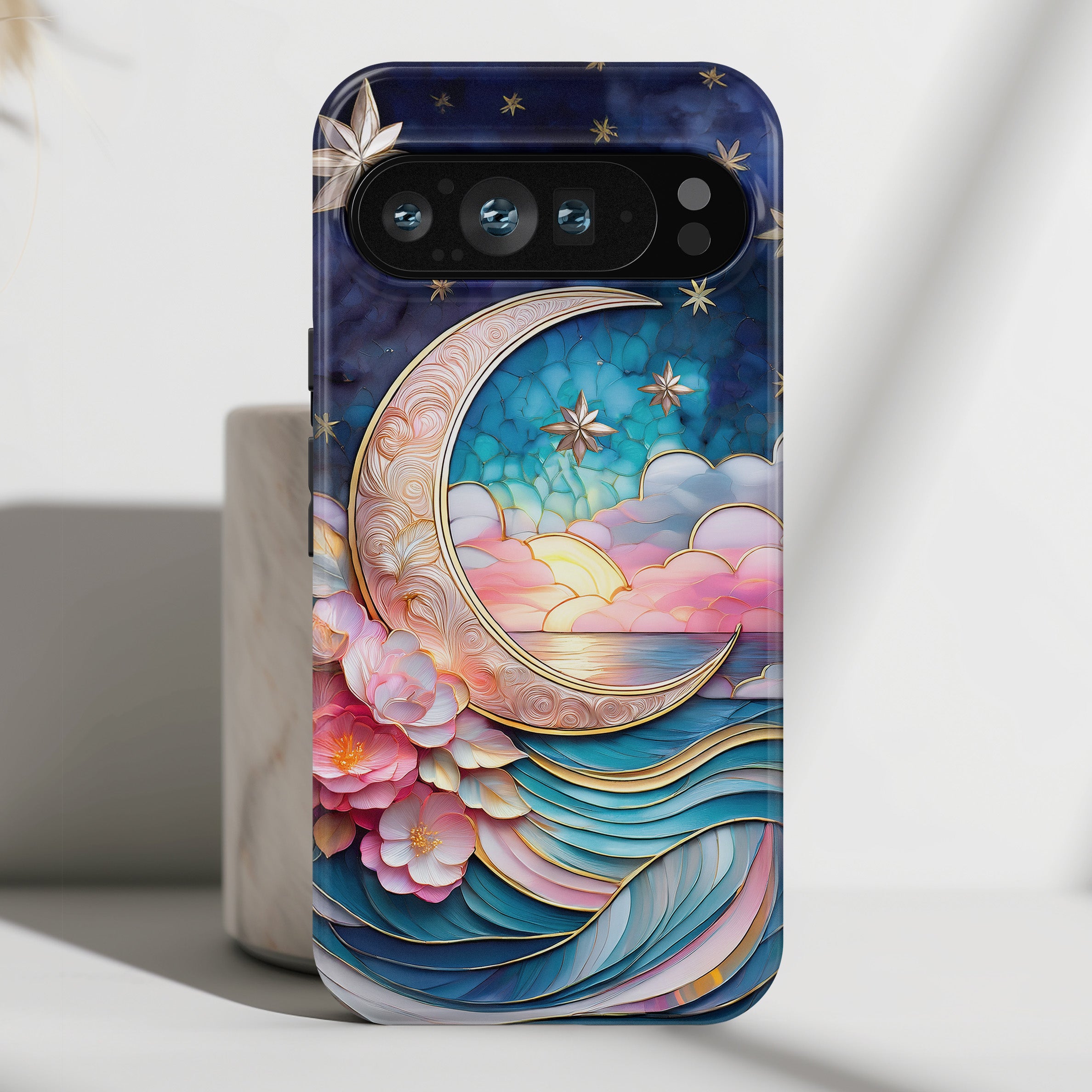 Crescent Moon Stained Glass Design Phone Case for Google Pixel – SigCase
