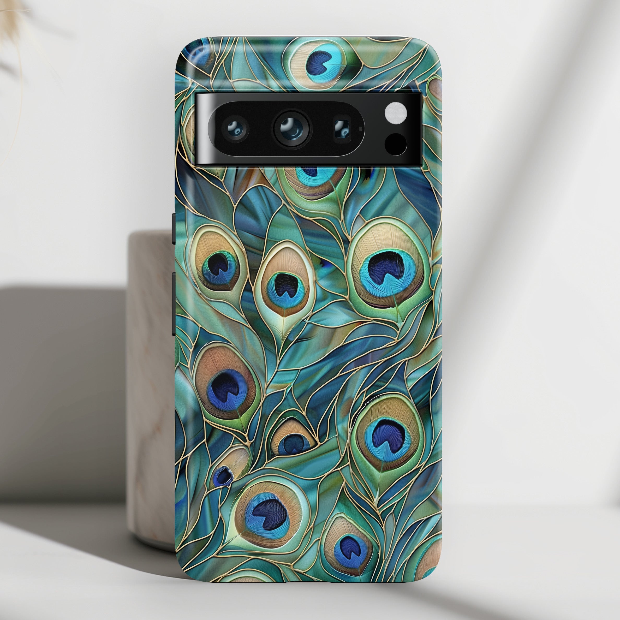 Peacock Feather Stained Glass Design Google Pixel Phone Case – SigCase