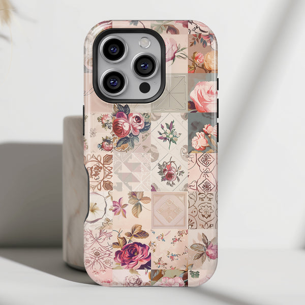 Pink Floral Quilt Patchwork iPhone Case – SigCase