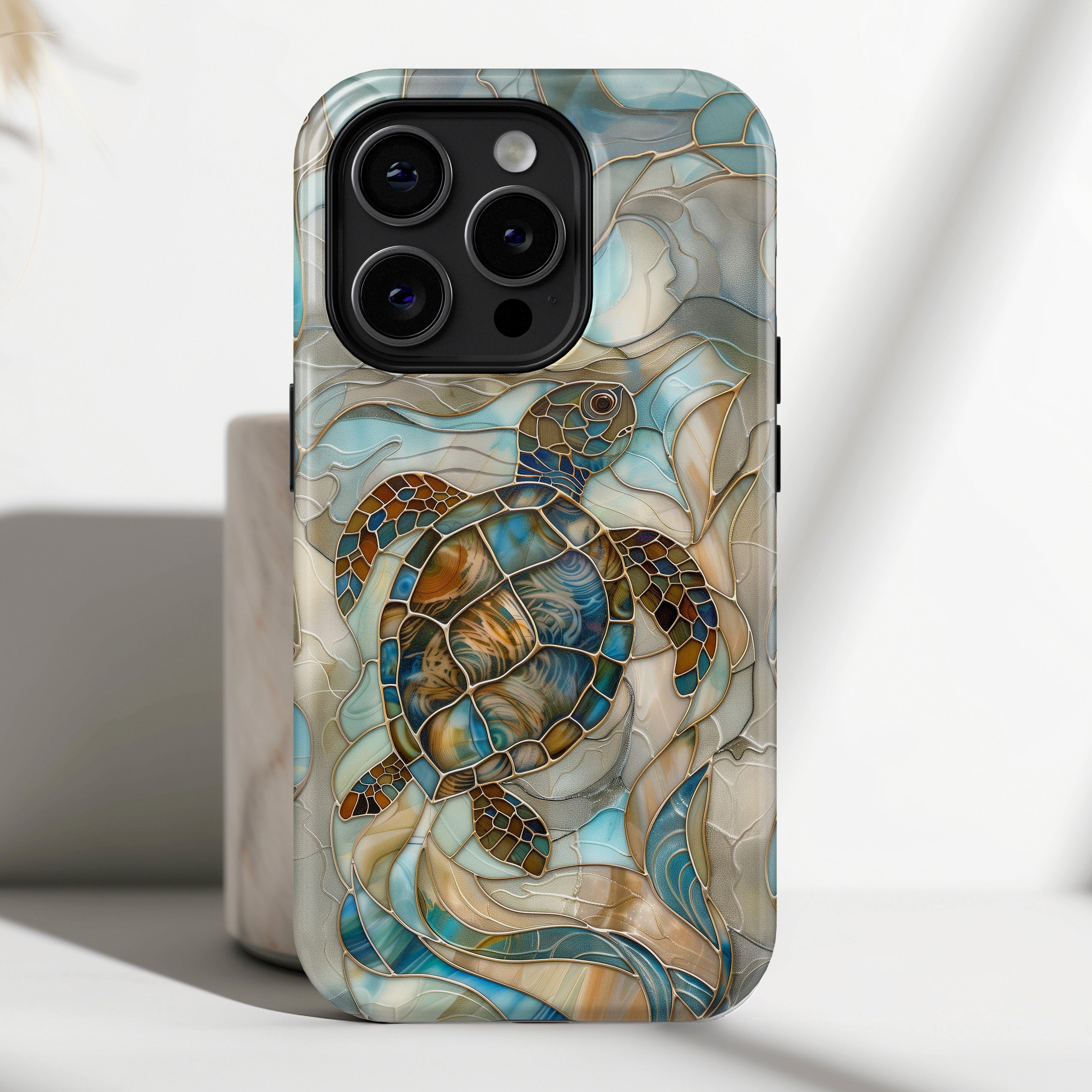 Sea Turtle Stained Glass Design 2 iPhone Case – SigCase