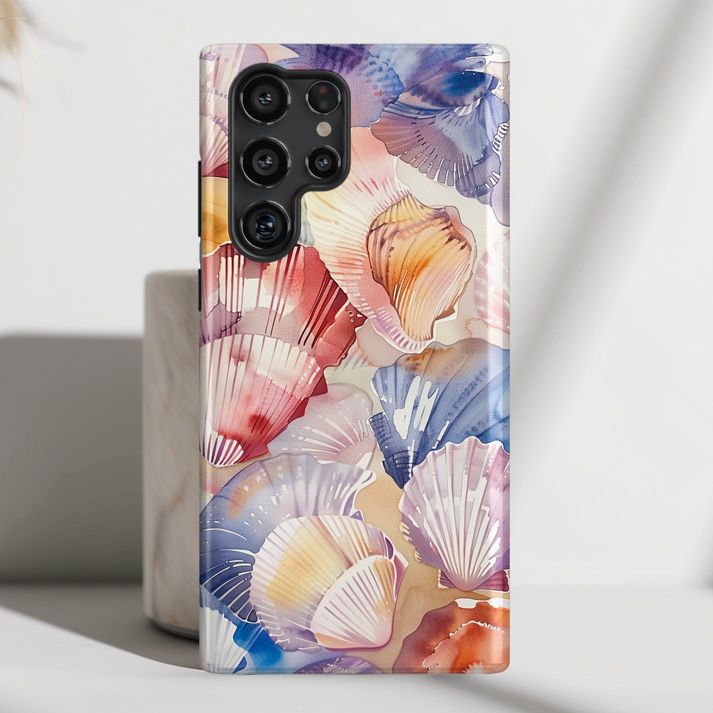 Seashell Watercolour Collage Design Case for Galaxy S series Phones ...