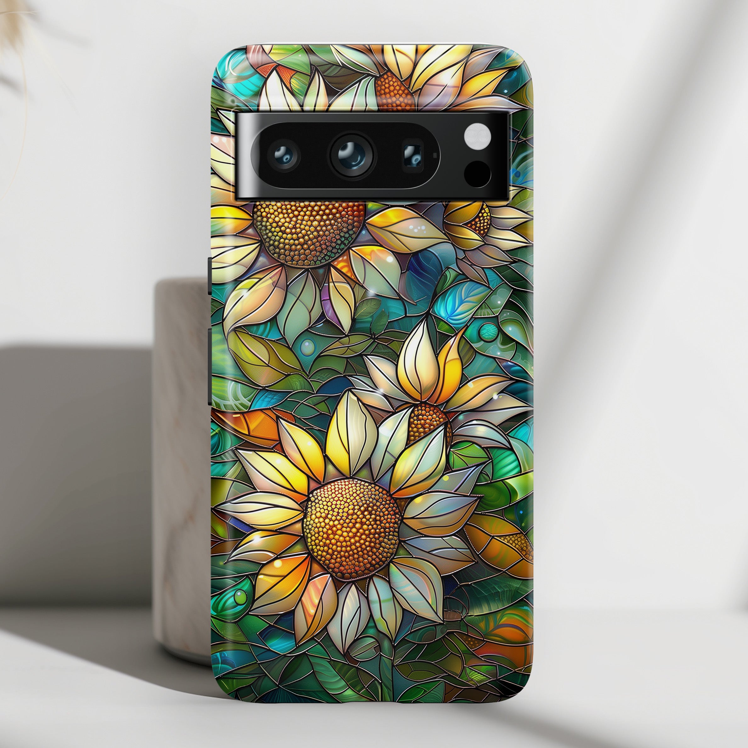 Sunflowers Stained Glass Design Google Pixel Phone Case – SigCase