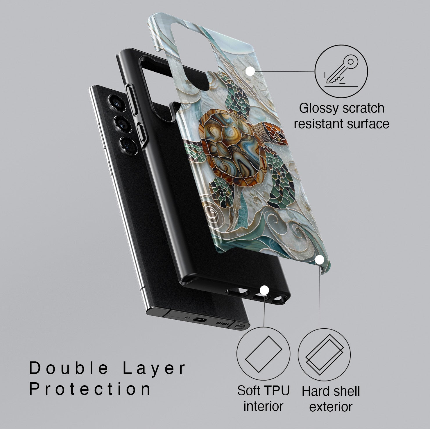 Sea Turtle Stained Glass Design 1 Print Samsung Phone Case – SigCase