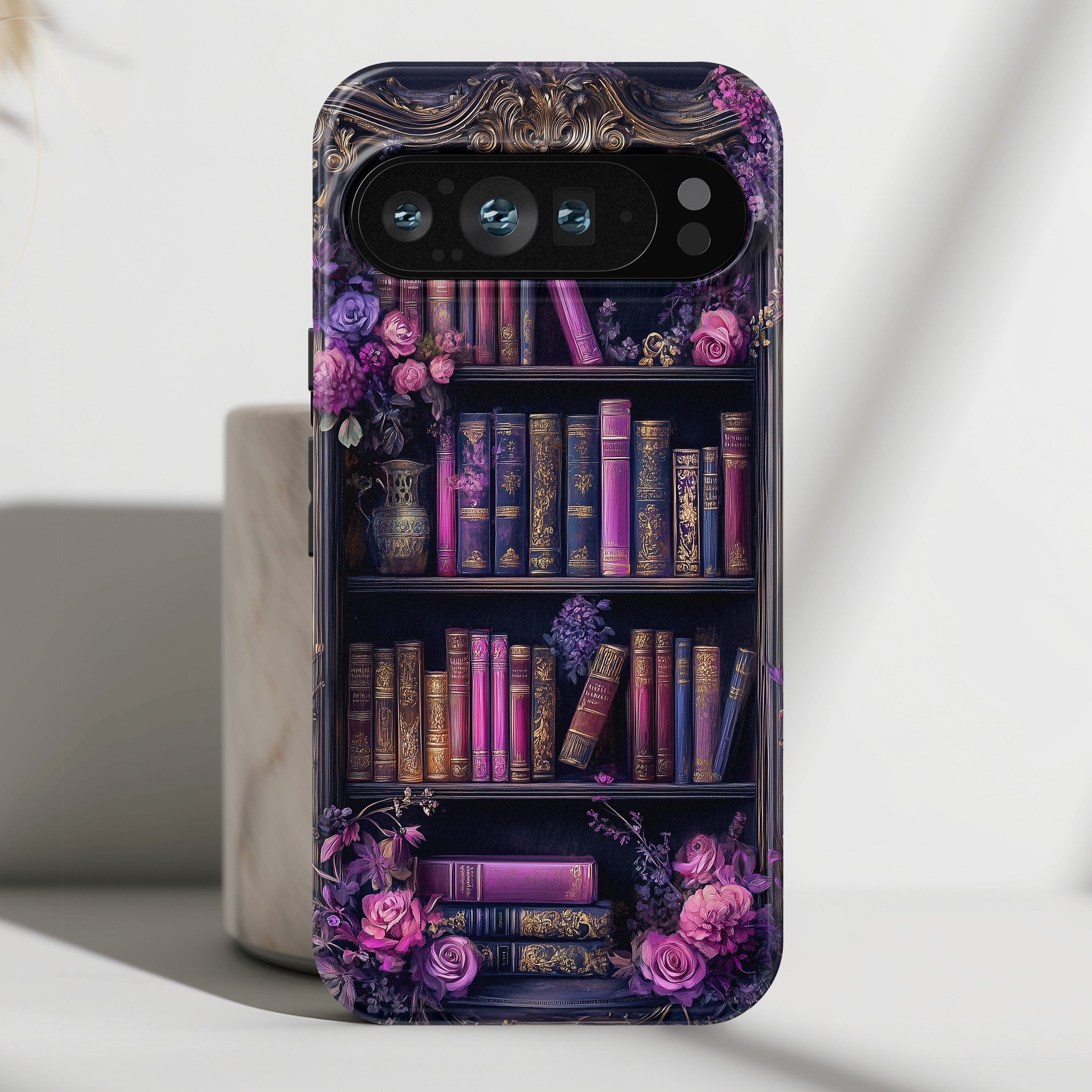 Victorian Gothic Style Bookshelf Design 2 Phone Case for Google Pixel ...