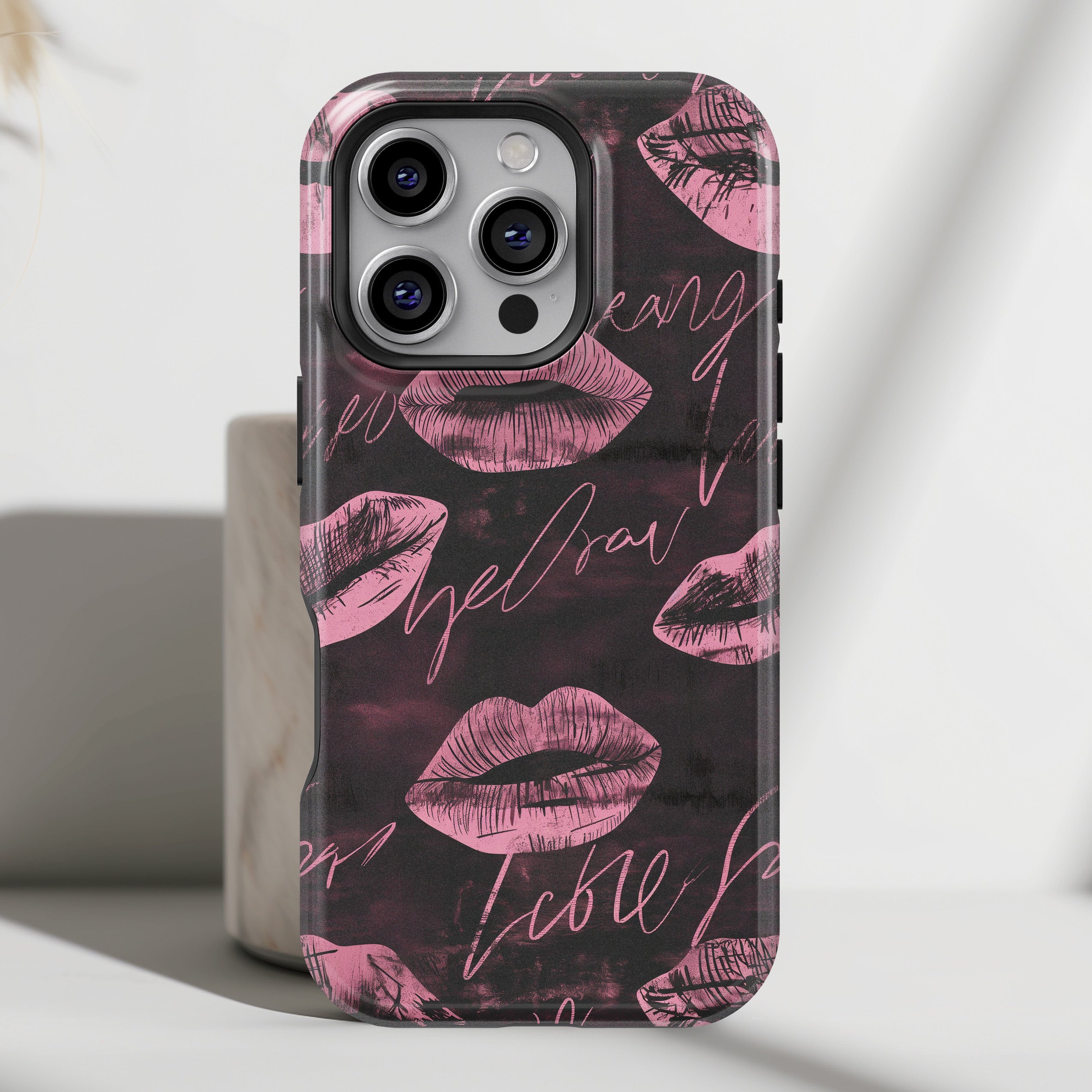 Inky Pink Lips Design iPhone Case – SigCase