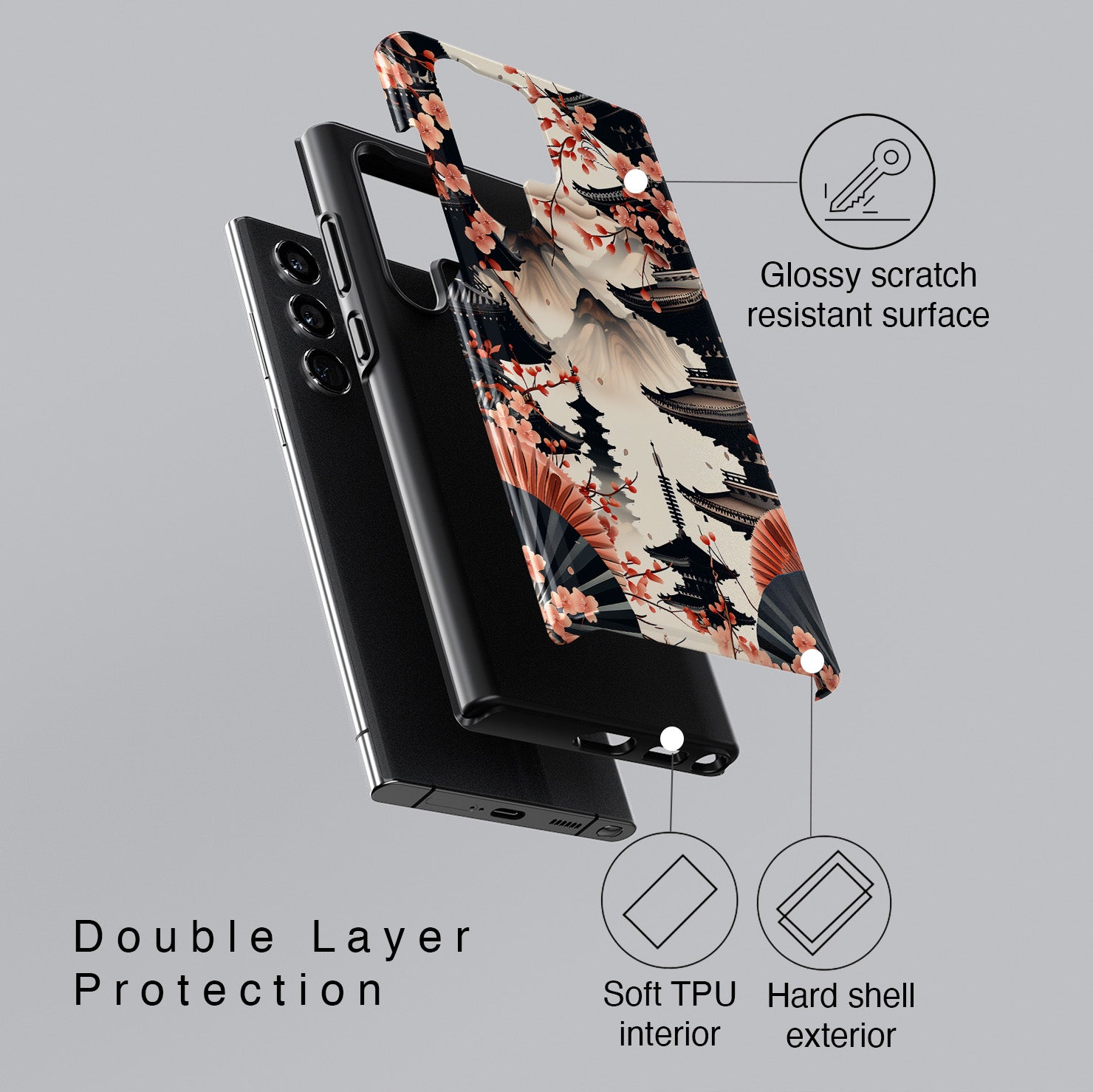 Sakura Pagoda Japanese Art Design Case for Galaxy S series Phones – SigCase