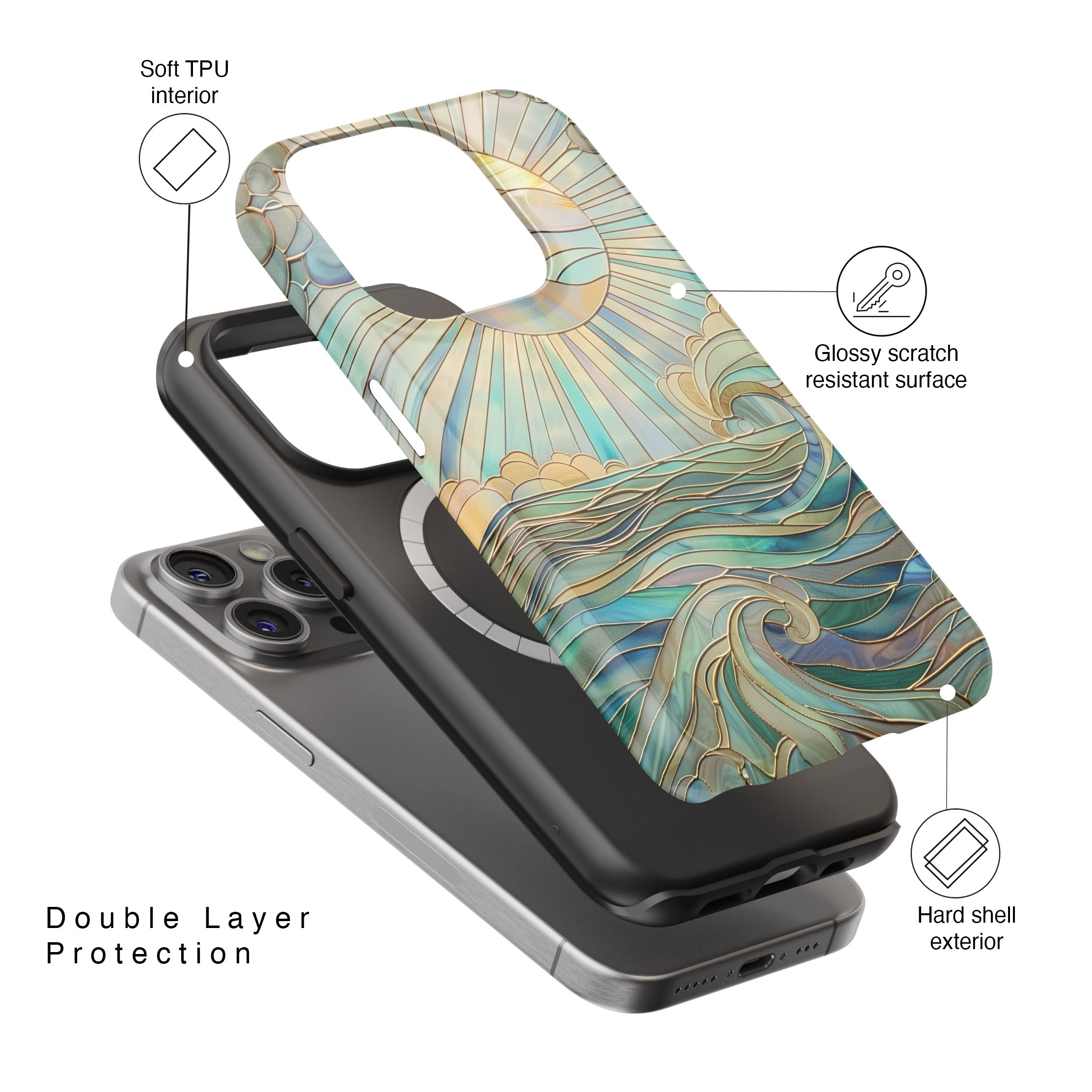 Sun & Ocean Stained Glass Design Print iPhone Case – SigCase